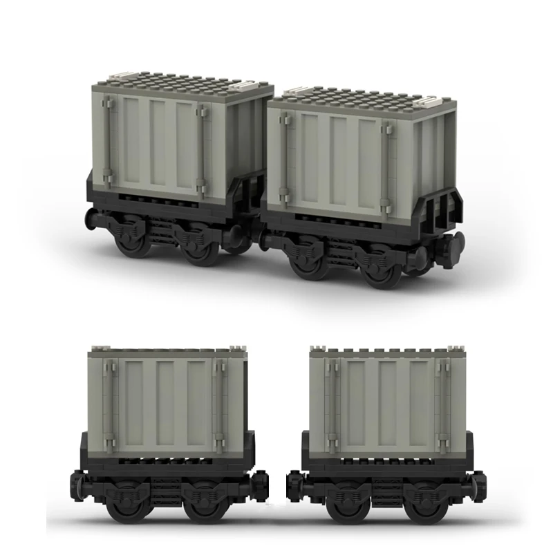 Creative MOC Mini Retro Train Carriage Building Blocks City Railway ...