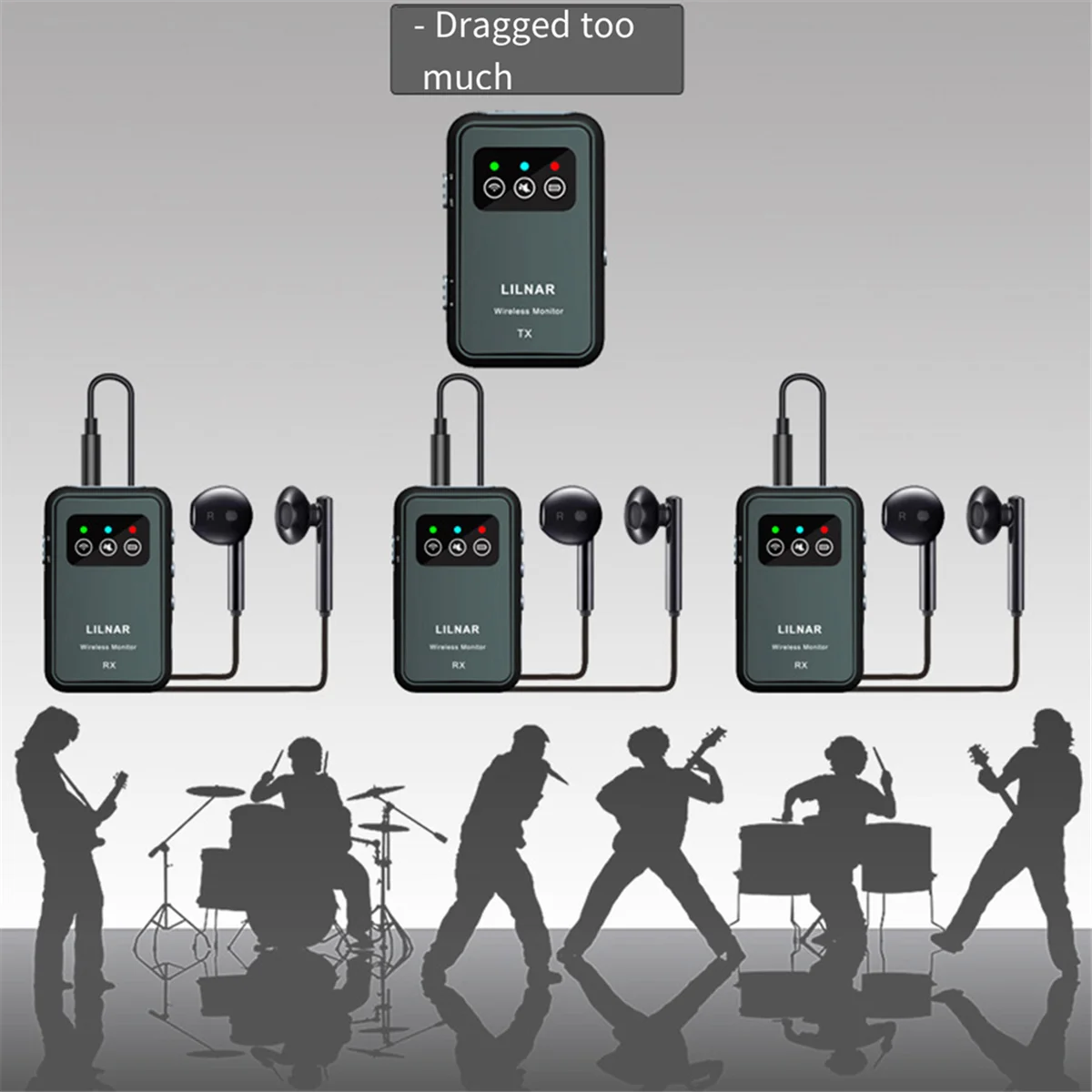 Wireless-in-Ear-Monitor-System-2-4-G-Earphone-Rechargeable-Transmitter ...