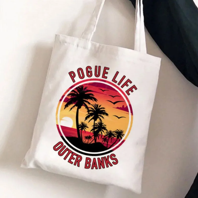 Women Pogue Life Outer Banks TV Print Shopping Canvas Tote Bags Girls ...