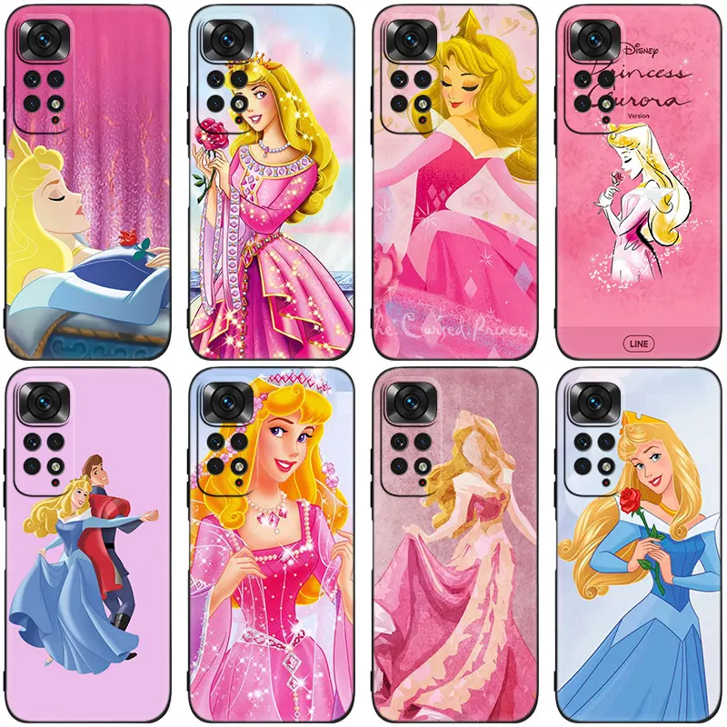 Disney Princess Aurora Black Phone Case For Xiaomi Redmi Note 12 + 11 ...
