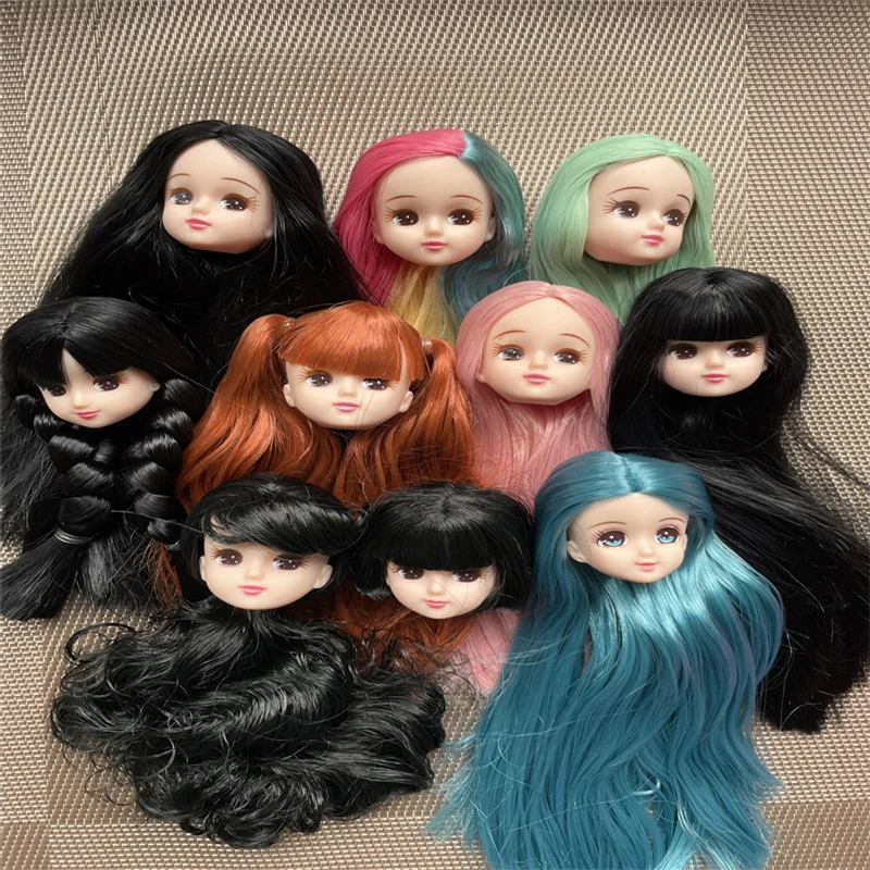 Licca Head Plant Hair Braid BOBO Blue Hair Toy Cartoon Doll Girls DIY ...