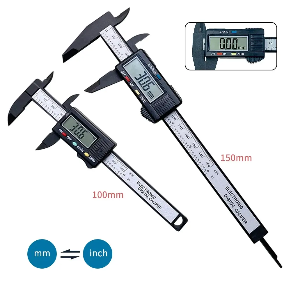 150mm-100mm-Electronic-Digital-Caliper-Carbon-Fiber-Dial-Vernier ...