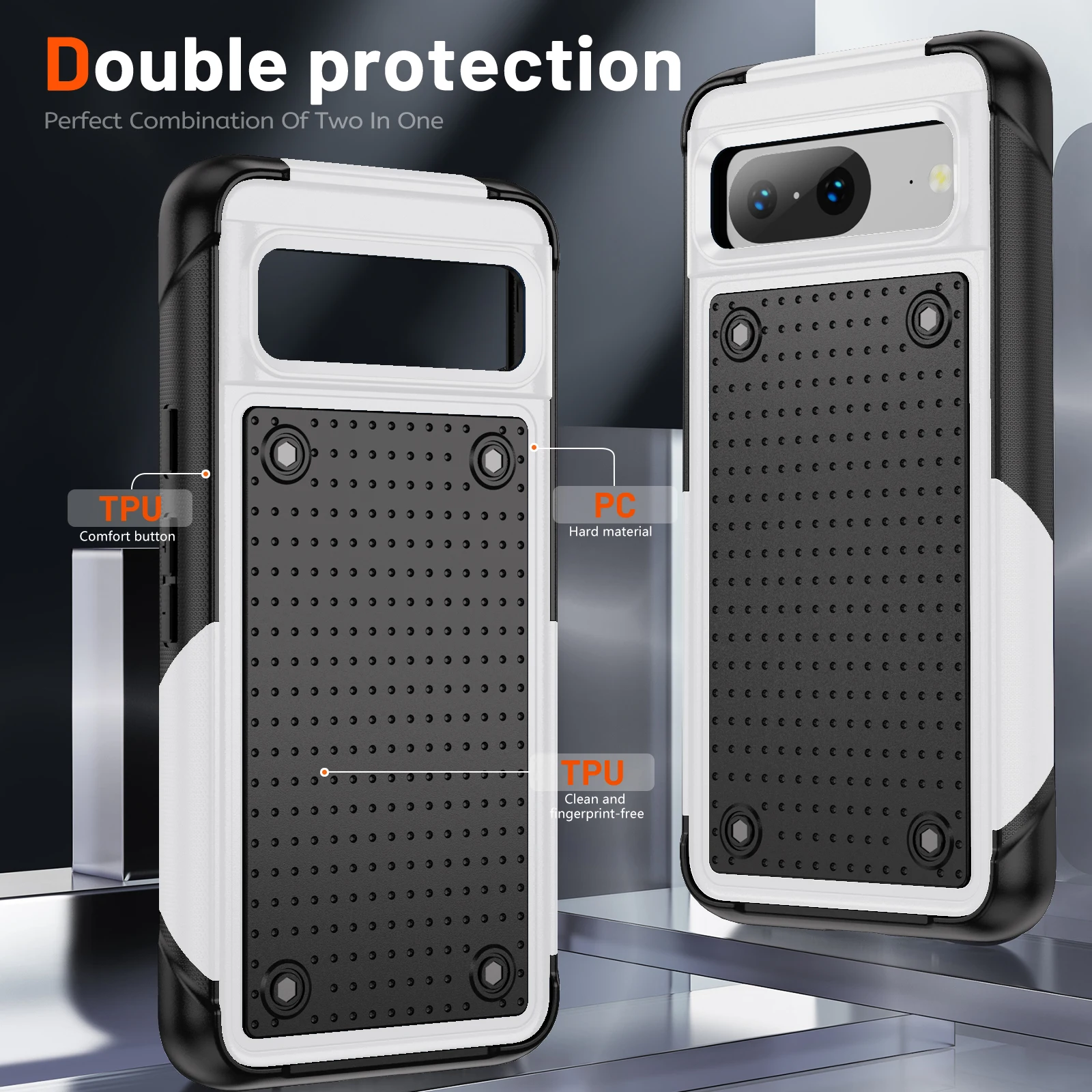 Heavy-Duty Armored 2-in-1 Fall-Proof Protective Case for Pixel 8A (GRAY)