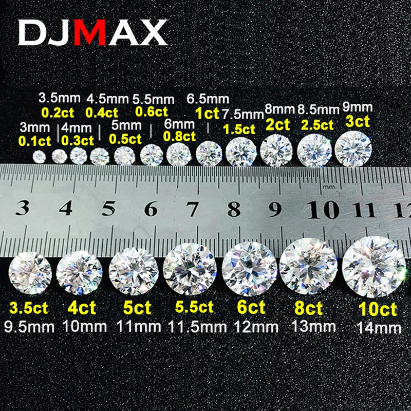 DJMAX Premium Moissanite Loose Stone D Color Moissanita Gemstones Factory Wholesale Lab Grown ...