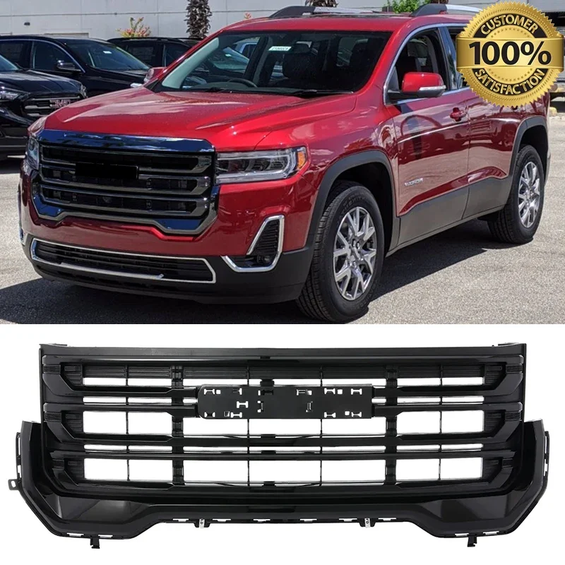 Front Upper Grille Lower Grill Gloss Black Fit For 2020-2024 GMC Acadia ...