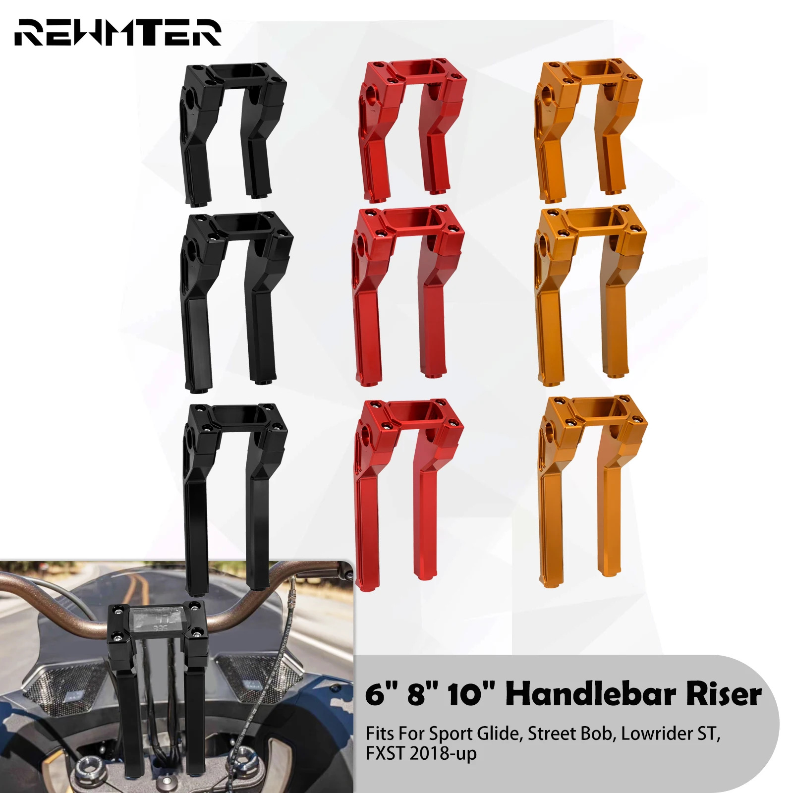 Motorcycle-6-8-10-Handle-Bar-Riser-Clamp-Handlebar-Risers-For-Harley ...