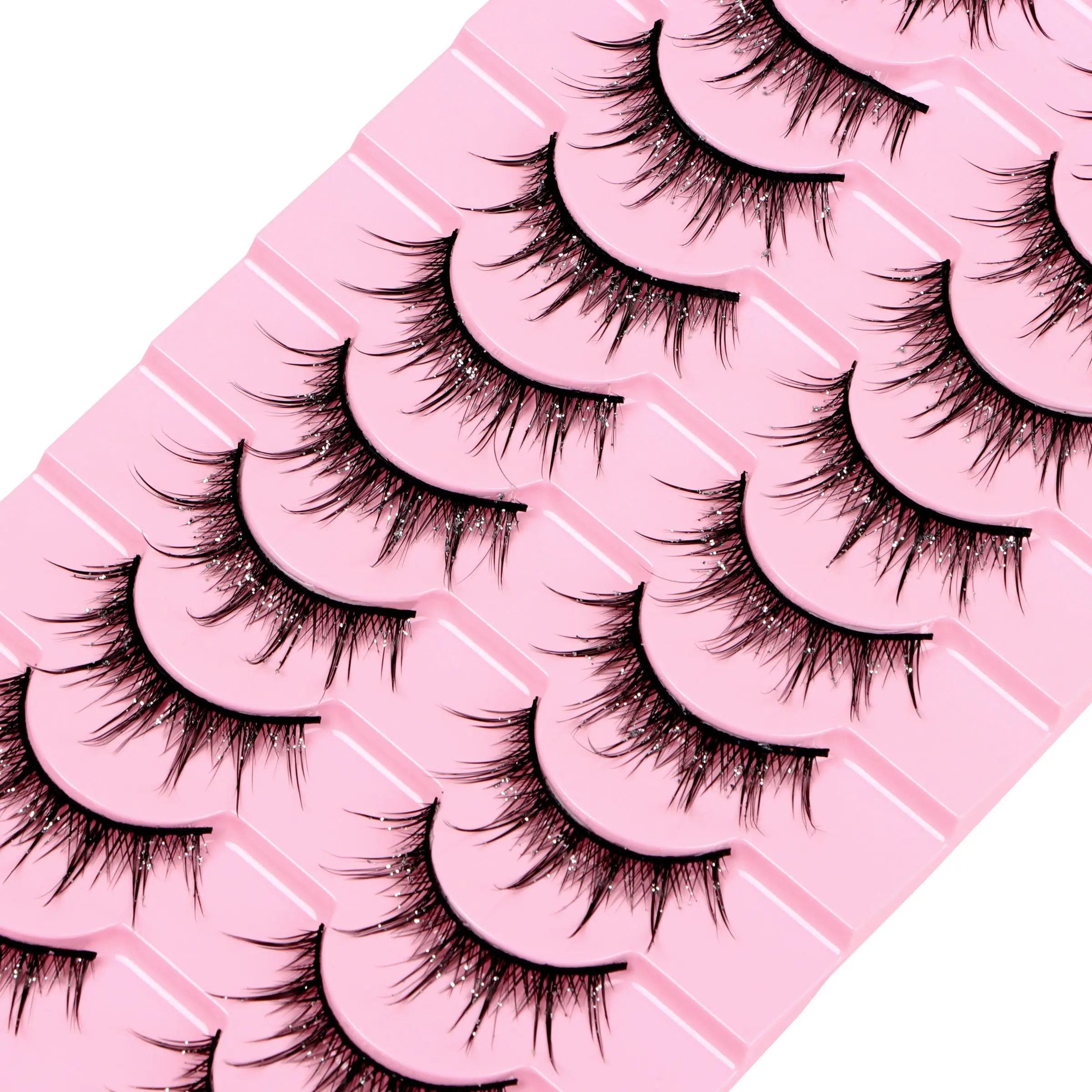 10Pairs-Fluffy-Dramatic-Spiky-Fairy-Clusters-Wet-Look-Manga-Lashes ...