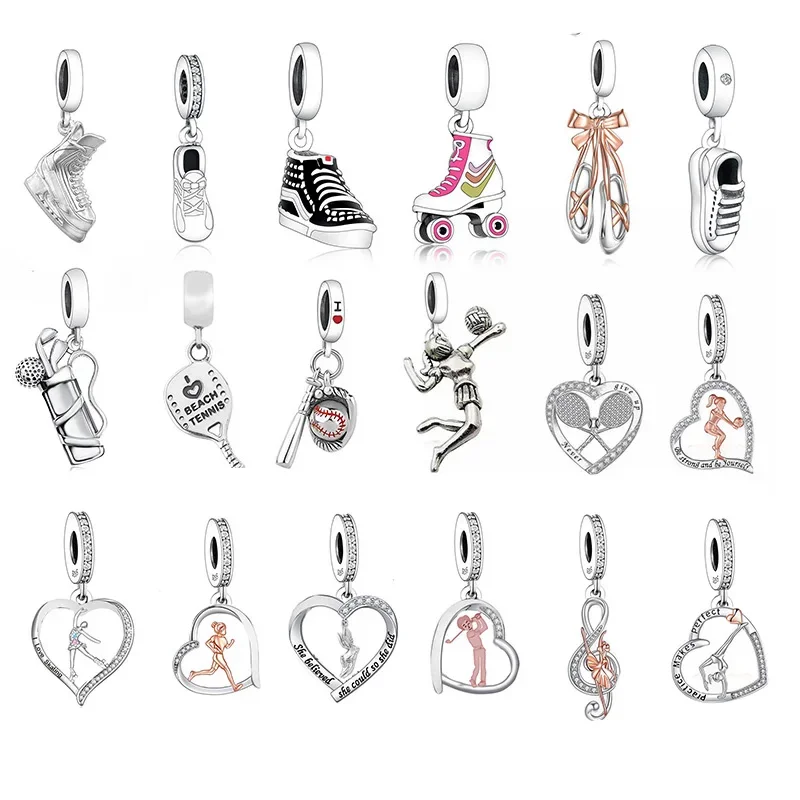 Fit-Original-Pan-Charms-Bracelet-925-Silver-Run-Shoes-Tennis-Golf ...