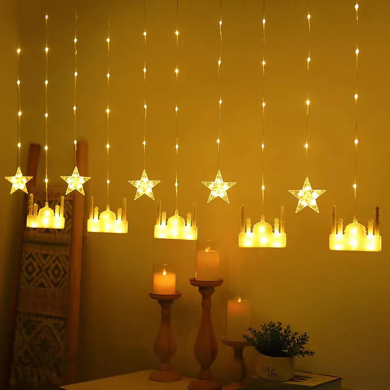 3 Meters Eid Led String Lights Star Moon Hanging String Lamp Muslim ...