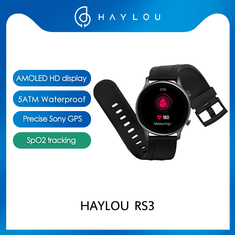 Haylou Rs3 Smart Watch Amoled Hd Screen 5atm Waterproof Gps 14 Sport Modes Men Women Fitness ...