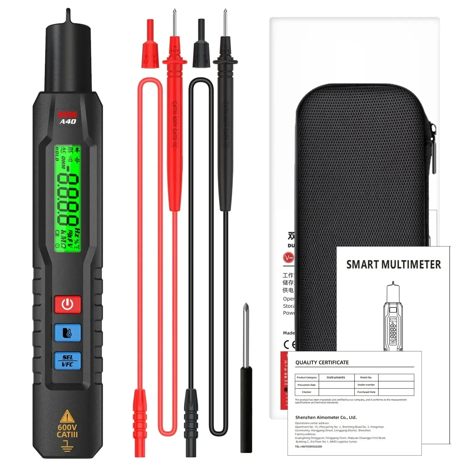 BSIDE-A40-Infrared-Thermometer-Electric-Pen-Type-Intelligent-Multimeter ...