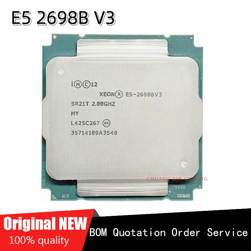 E5-2698BV3 E5 2698 BV3 işlemci SR21T için 2.0Ghz 16 çekirdek 135W 40M ...