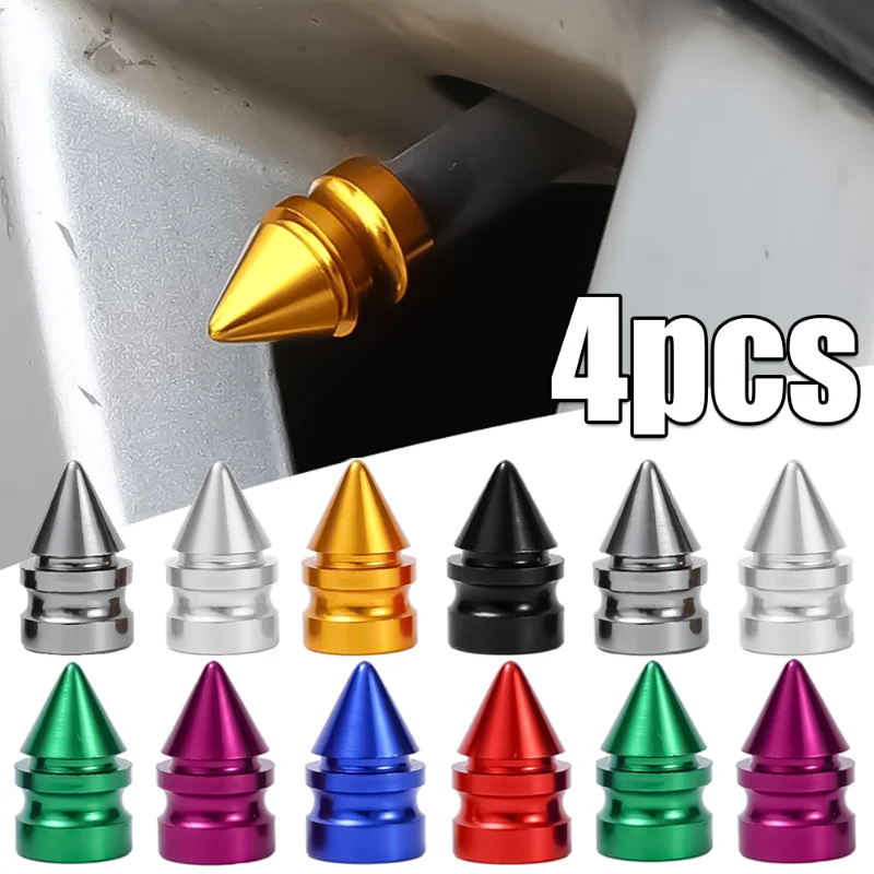 Car-Tire-Valve-Caps-Aluminum-Alloy-Tapered-Dust-Proof-Covers-for-Auto ...