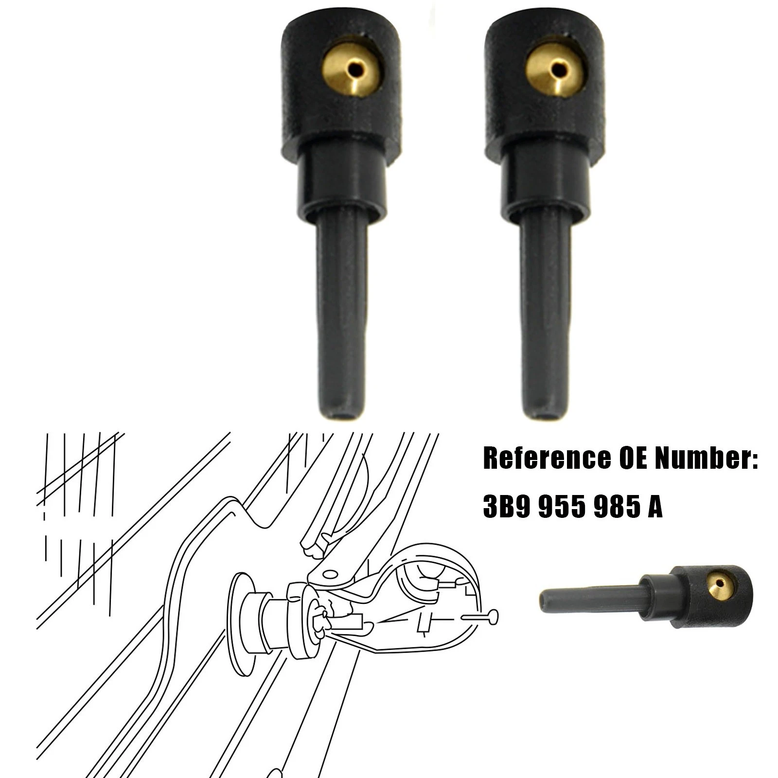 Rear Wiper Washer Jet Nozzle 3B9955985A 3B9 955 985 A For BMW Mini R50 ...