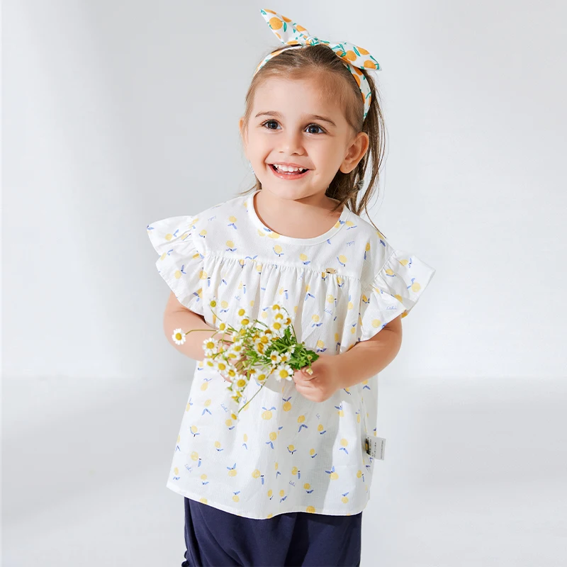 LABI-BABY-Girls-Summer-Ruffle-Top-Shirt-Floral-Prints-Short-Outfits-Set ...