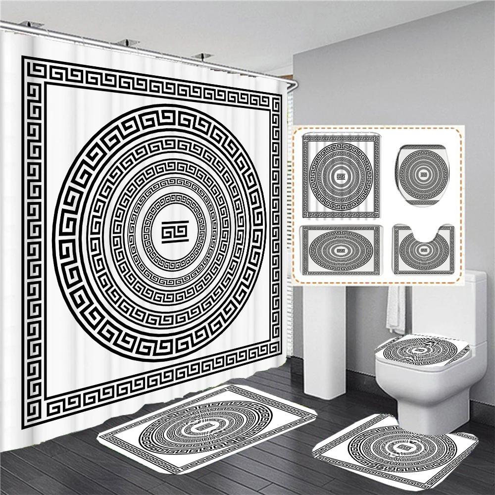 Ethnic-Greek-style-Shower-Curtains-Waterpoof-Bathroom-Curtain ...
