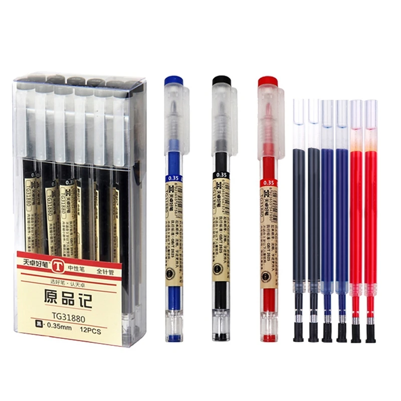 0-35mm-Gel-Set-Pens-Red-Black-Blue-Ink-Refills-Rod-Japanese-Pen-For ...