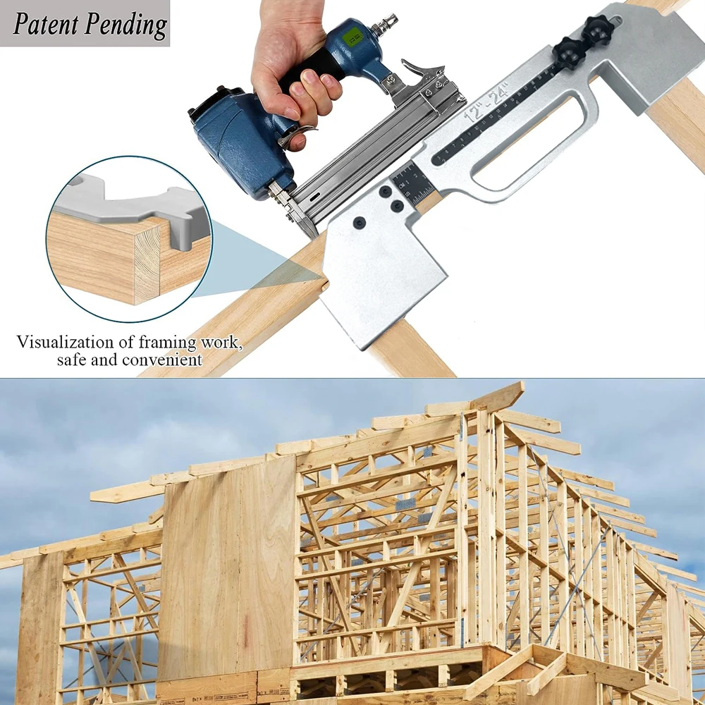 Center Stud Layout 12-24 Inch Wall Accurate Measurement Framing Spacing ...