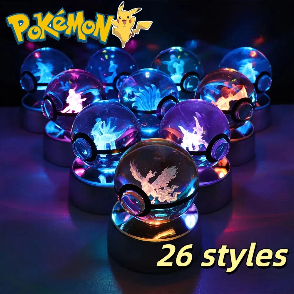 Pokemon-3D-Crystal-Ball-Pikachu-Gengar-Eevee-Mewtwo-Anime-Game-Pokeball ...