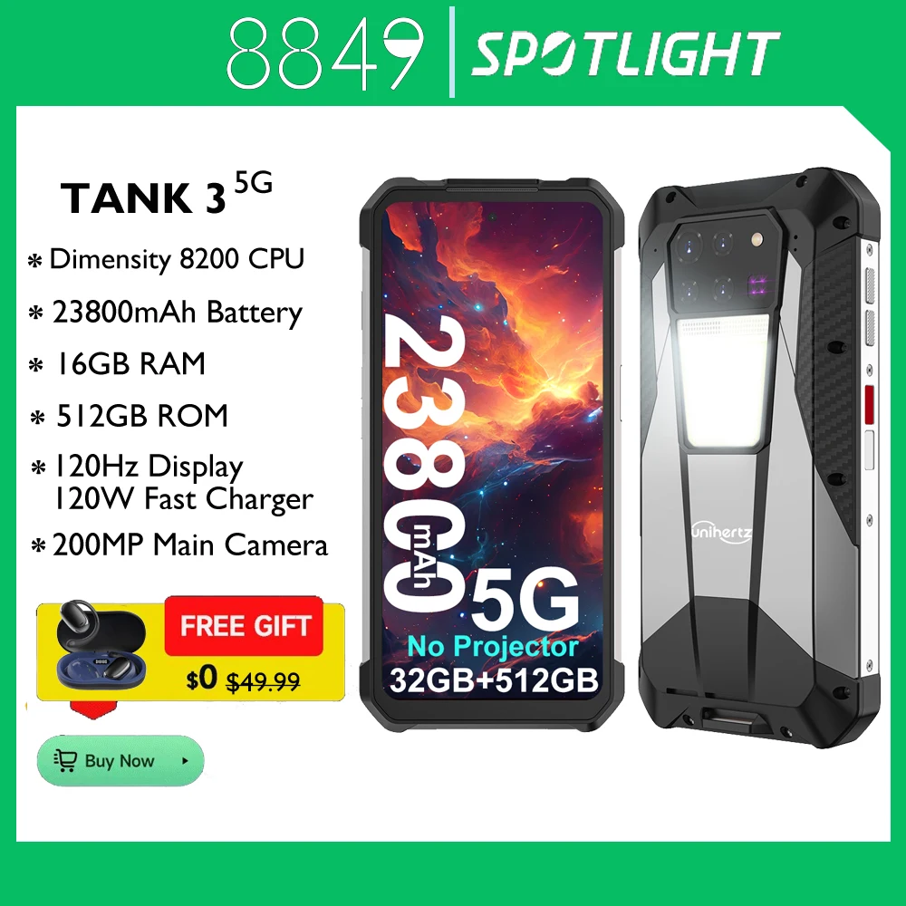8849-Tank-3-Rugged-Smartphone-Android-5G-32-512GB-23800mAh-120W-Charger ...