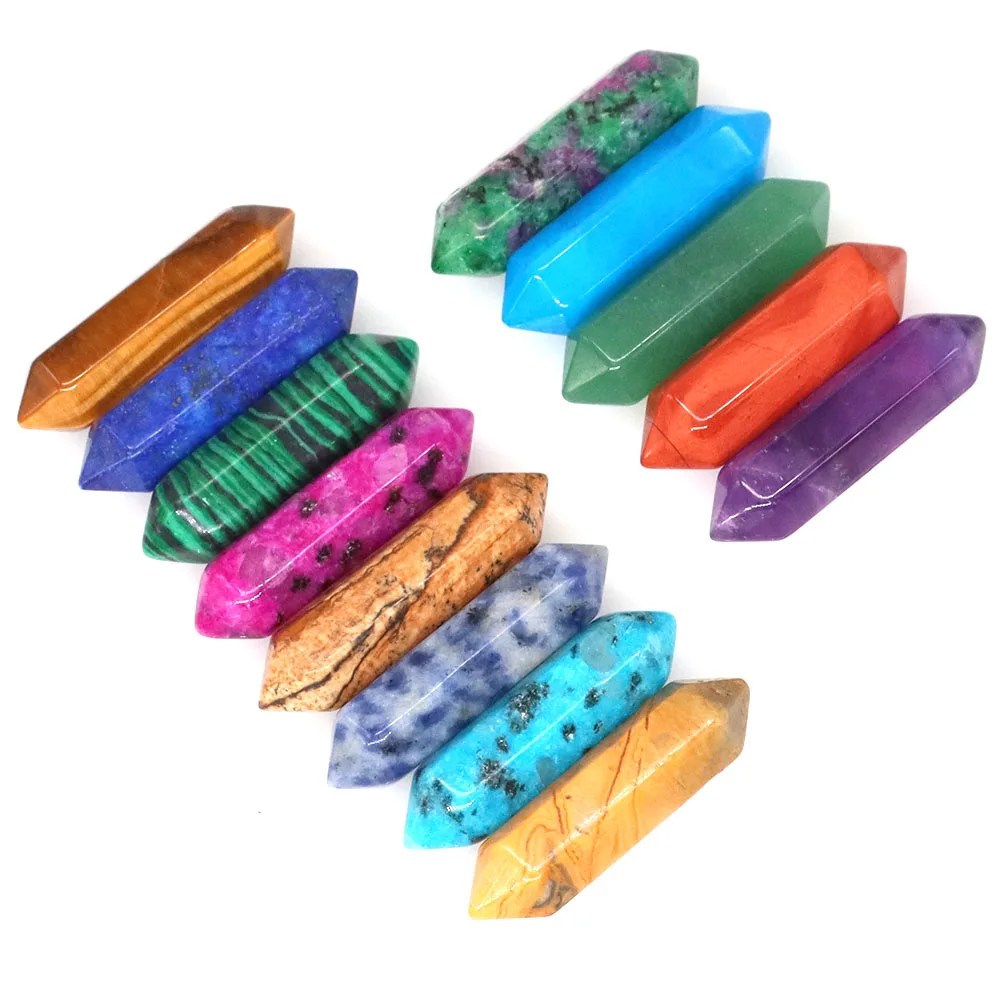 Natural-Stones-Hexagonal-Column-Healing-Crystal-Rose-Quartz-Point-Wand ...