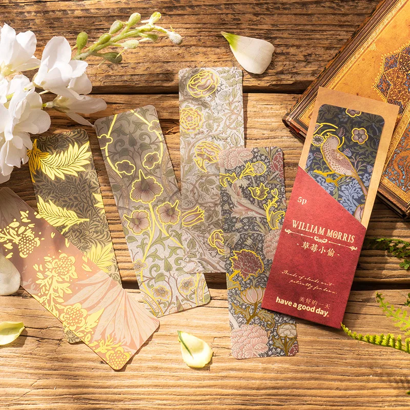 5-Pcs-William-Morris-Series-Bookmark-Colorful-PVC-Matte-Reading-Book ...