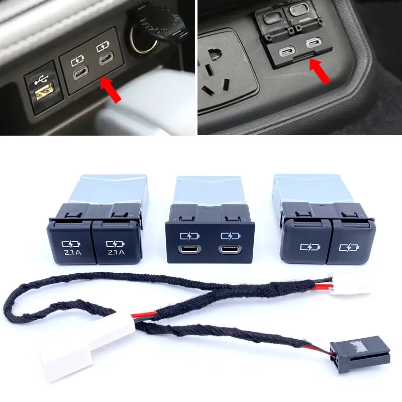 USB Type-C Quick Charger For Toyota Sienna Camry Highlander Corolla ...