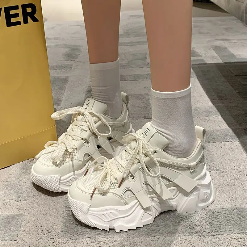 Shoes for Women Sports Woman Footwear Mesh Breathable High on Platform ...