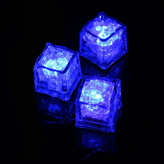 3Pcs Shining in Water Ice Cubes Glowing Party LED Acrylic Flashing ...