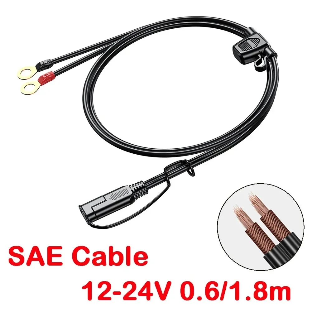 12-24V-18AWG-SAE-2-Pin-Quick-Disconnect-To-O-Ring-Terminal-Harness ...