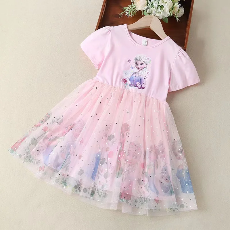 Disney-Summer-Kids-Dress-Clothes-Pretty-Girls-Dresses-Frozen-Elsa-Anna ...