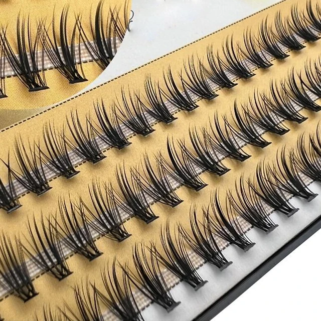 1Box Natural Lashes Easy Fan Eyelashes Fish Tail Silk False Eyelash C ...