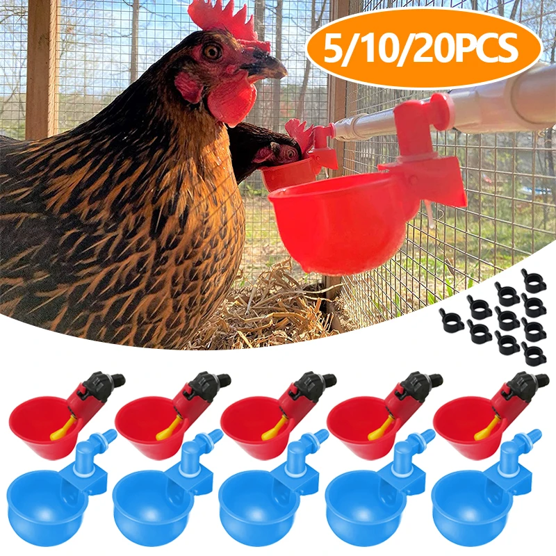 Chicken Feeder Drinker Poultry Feed Water Waterer - 5/10/20pcs ...