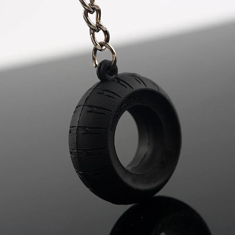 32mm Diameter Motorcycle Tire Tyre Shaped Rubber Keychain Keyring Key ...