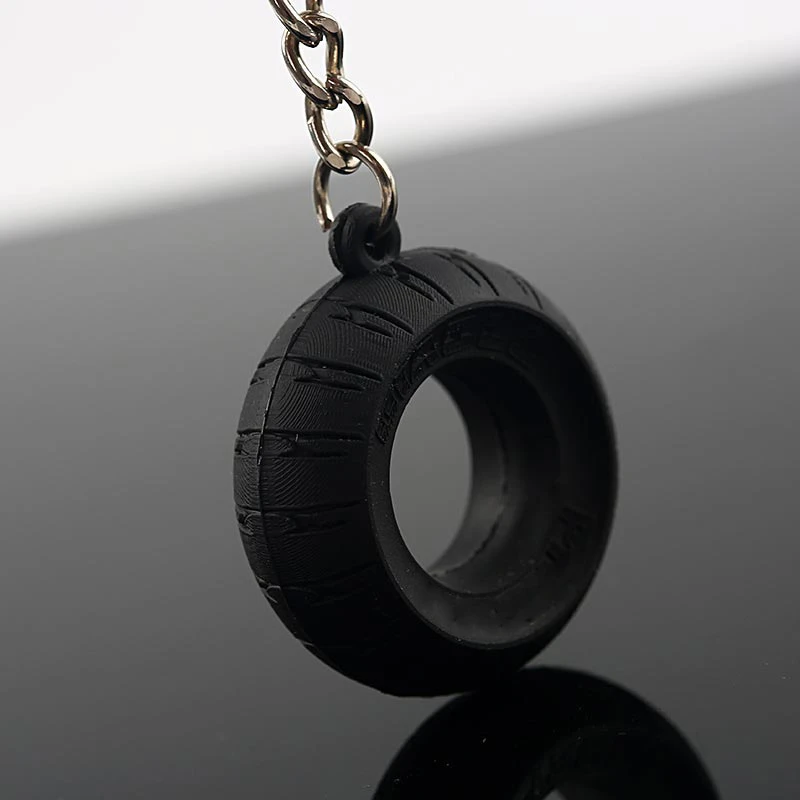 32mm Diameter Motorcycle Tire Tyre Shaped Rubber Keychain Keyring Key ...