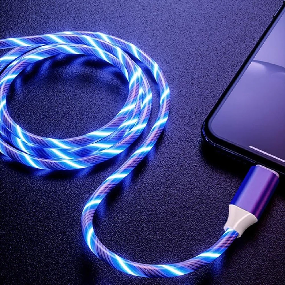 USB-C-Cable-LED-Light-Up-Charging-Cords-Type-C-Cable-Compatible-with ...