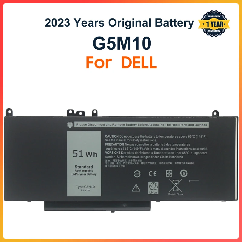 G5M10 7.4V 51WH Laptop Battery for DELL Latitude E5250 E5450 E5550 ...