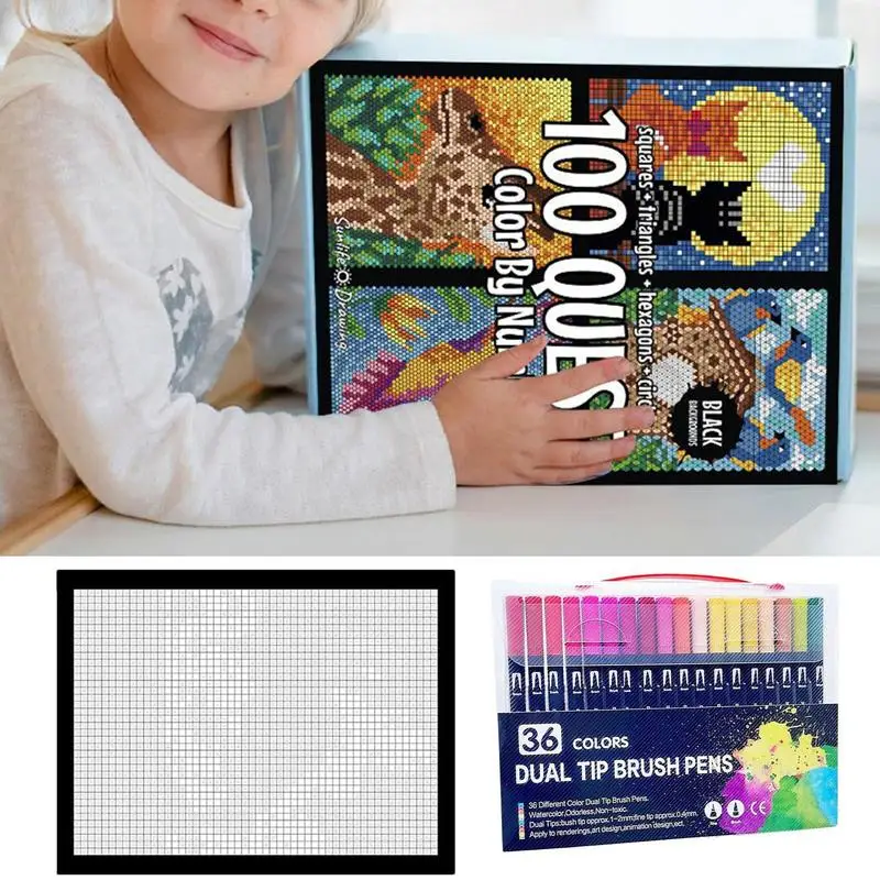 Color-By-Number-Adult-Coloring-Book-Drawing-Learning-Books-Quick-drying ...