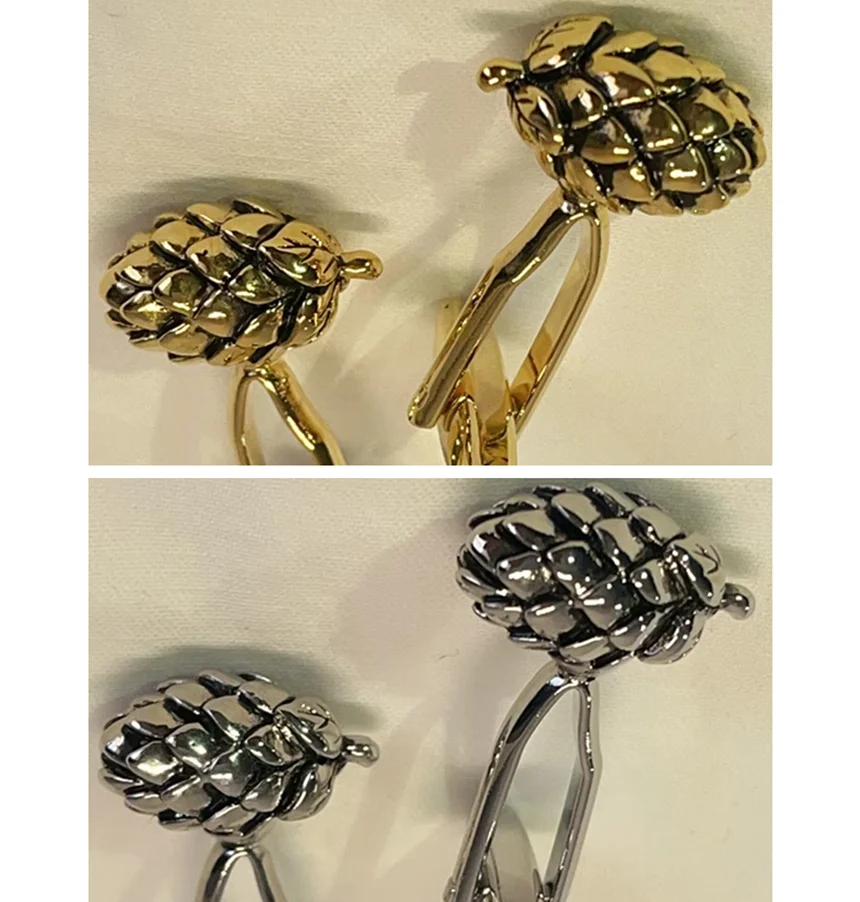 10pairs-lot-Mini-PineCone-Cufflinks-Copper-Made-Silver-Plated-Golden ...