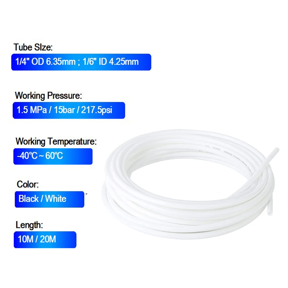 1 3 5 Meter RO Water 1/4" Inch OD PE Hose Tubing White Or Black ...