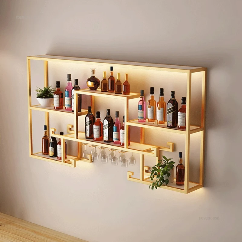 Modern-Iron-Art-Wine-Rack-Home-Living-Room-Wall-mounted-Bar-Cabinet ...