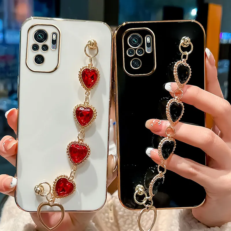 For-Redmi-Note-10s-Luxury-Flash-Rhinestone-Bracelet-Case-For-Xiaomi ...