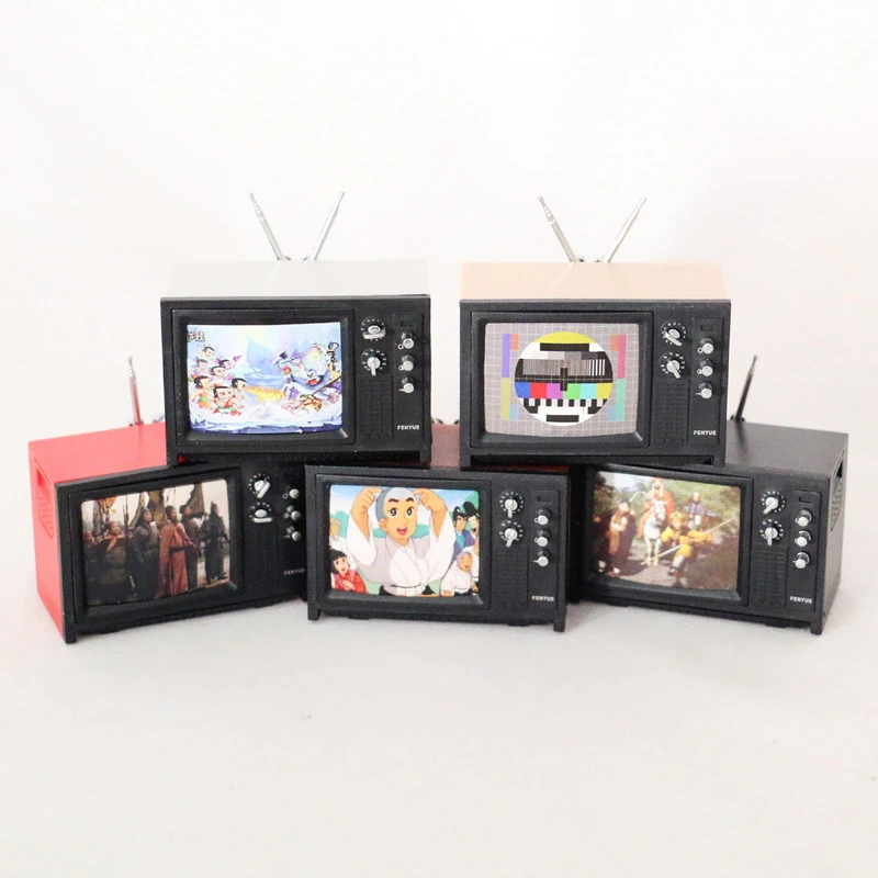 1Pc-1-12-Dollhouse-Miniature-Television-Vintage-TV-With-Picture-House ...