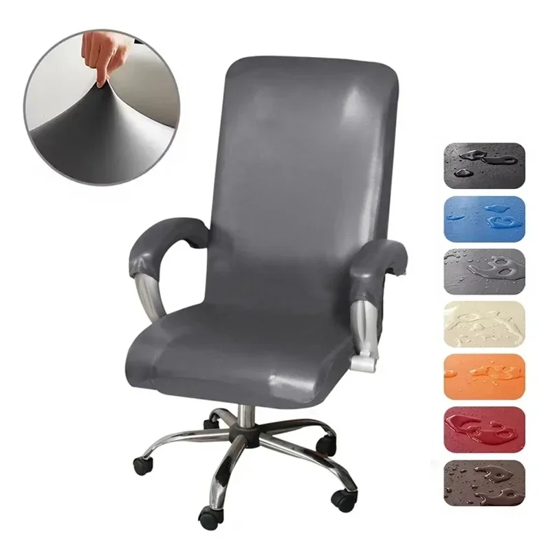 1-Set-Waterproof-Leather-Office-Chair-Cover-Stretch-Study-Computer ...