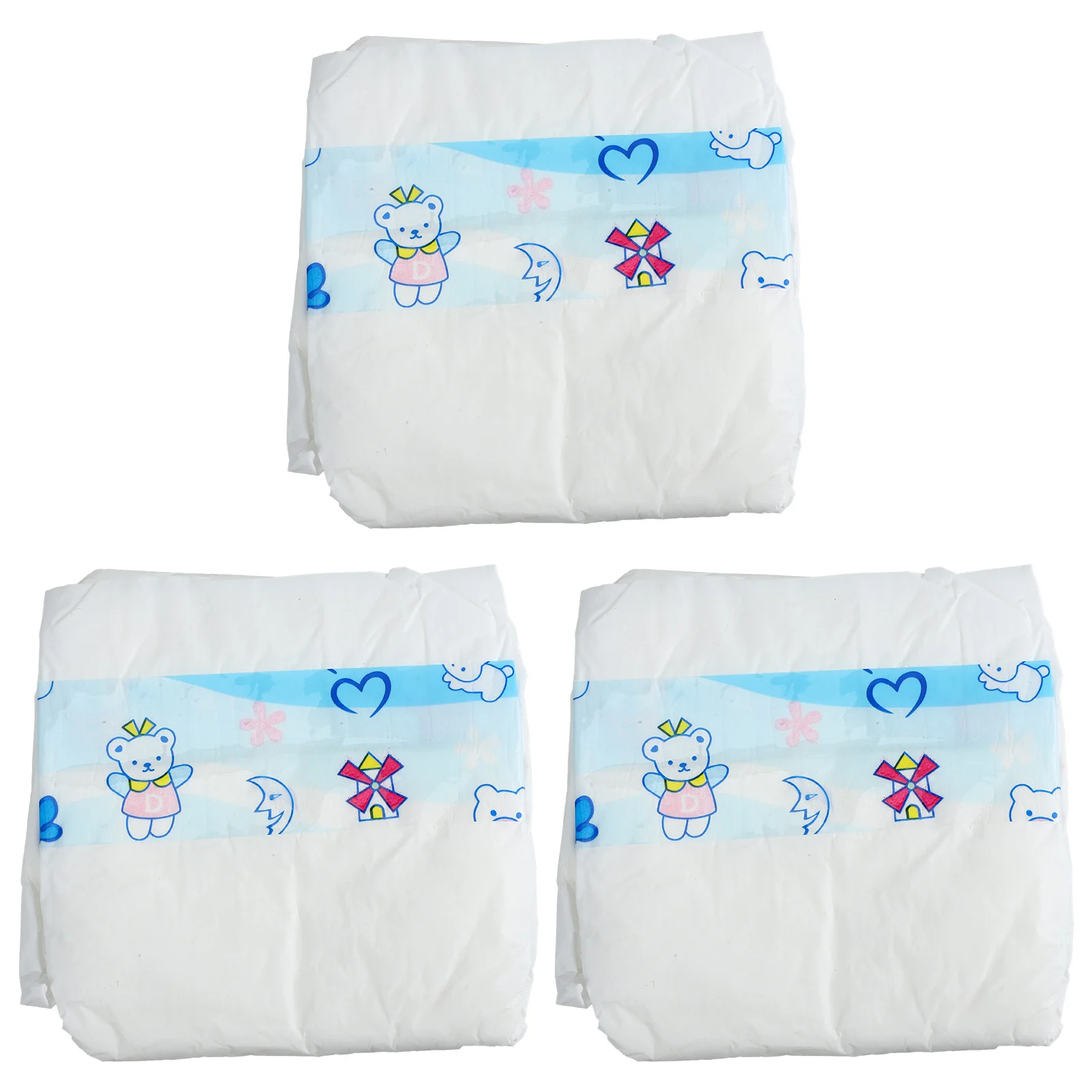 3 Pcs Dressing Diaper Pretend Play Supplies Toys Baby Doll Diapers ...
