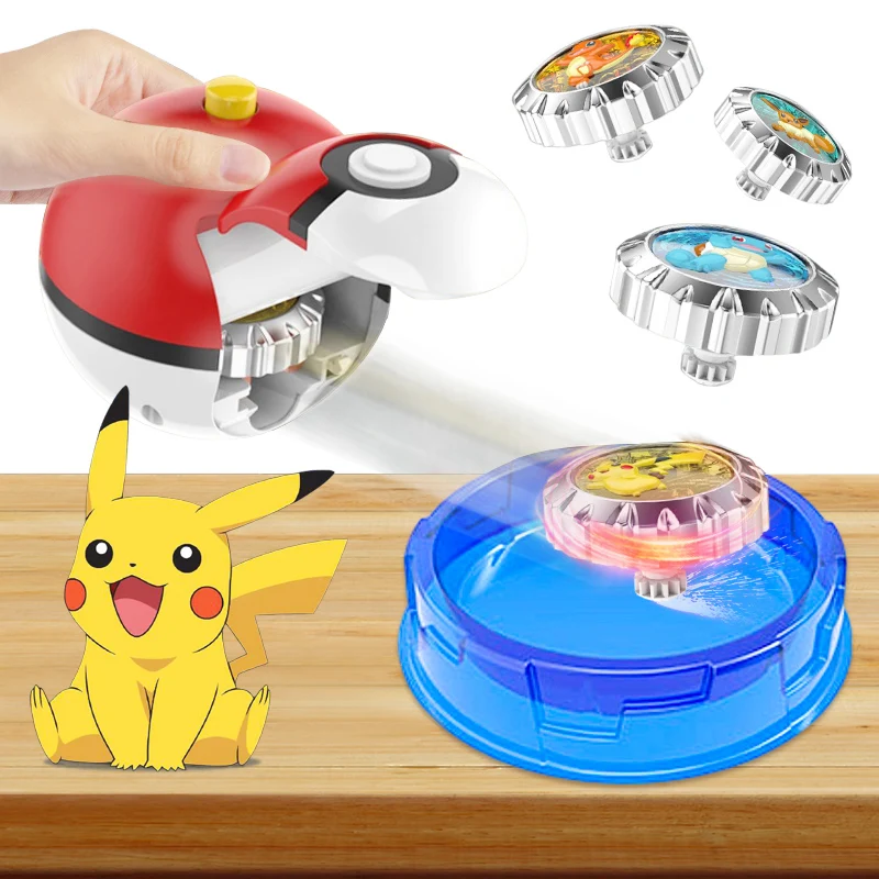Pokemon Pokeball Shake Spinning Top Pikachu Squirtle Charmander Eevee ...
