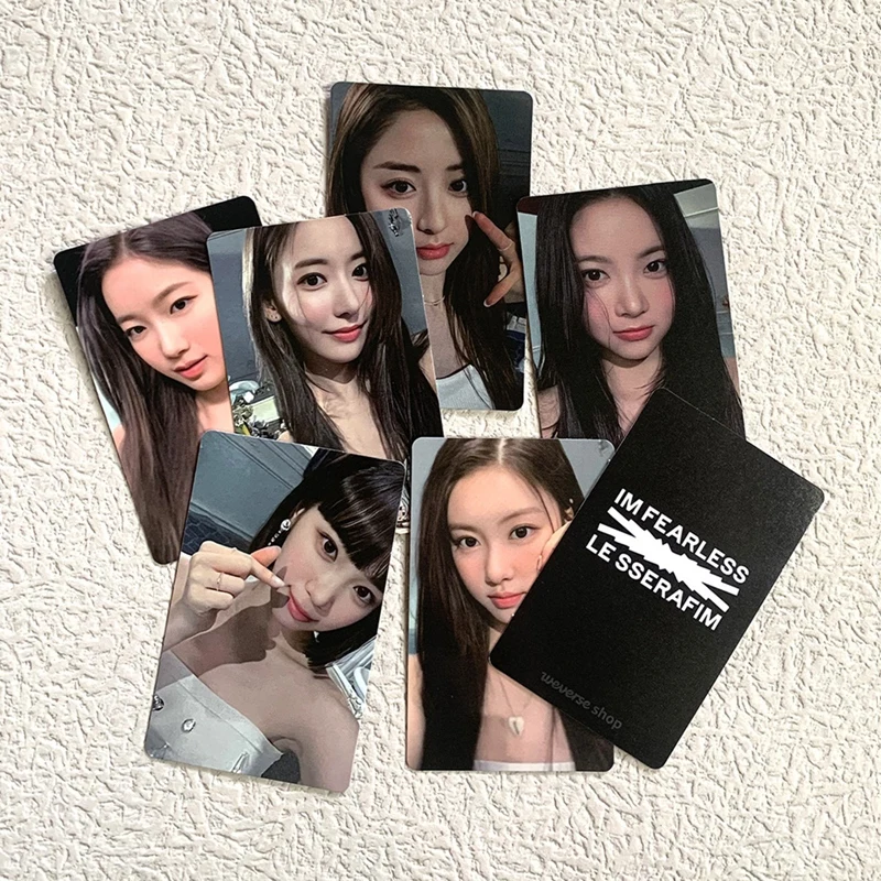6PCS/Set Kpop LE SSERAFIM New Album FEARLESS Photo Cards HD Printed ...