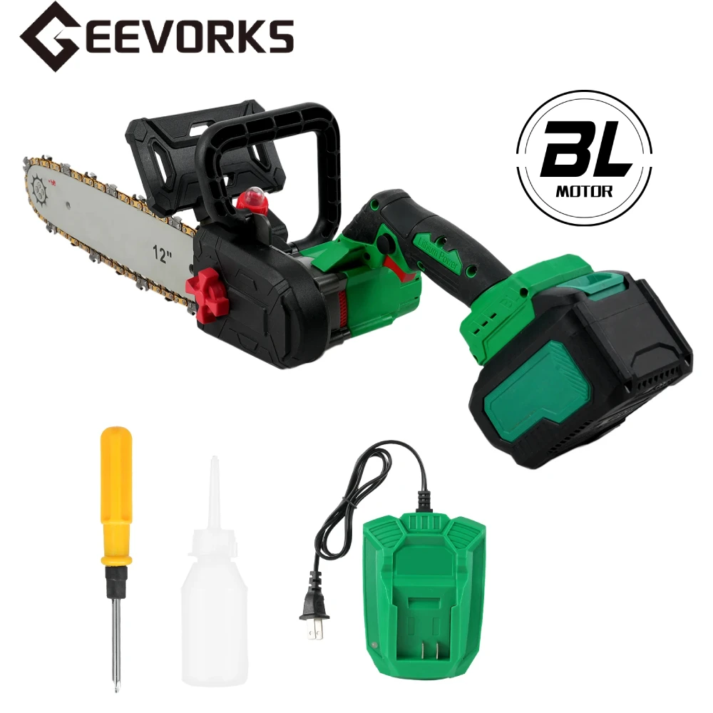 Geevorks-Brushless-Chainsaw-12-inch-300mm-Chain-Saws-for-Trees-Powered ...