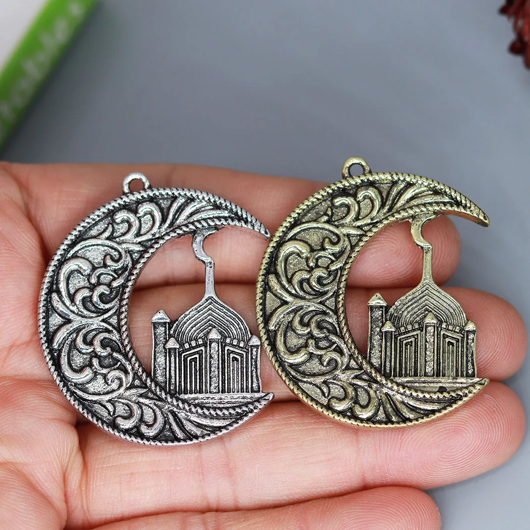 3Pcs-lot-Crescent-Moon-Mosque-Islamic-Charm-Pendant-For-DIY-Necklace ...