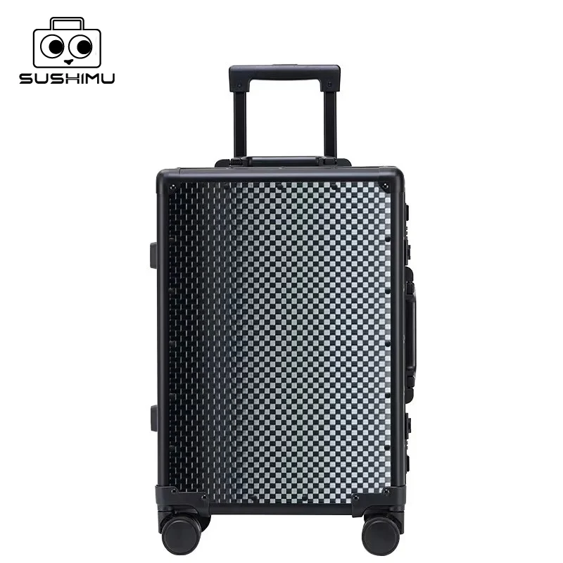SUSHIMU carbon fibre Suitcase Wide Handle Travel Suitcase Men 20 24 26 ...